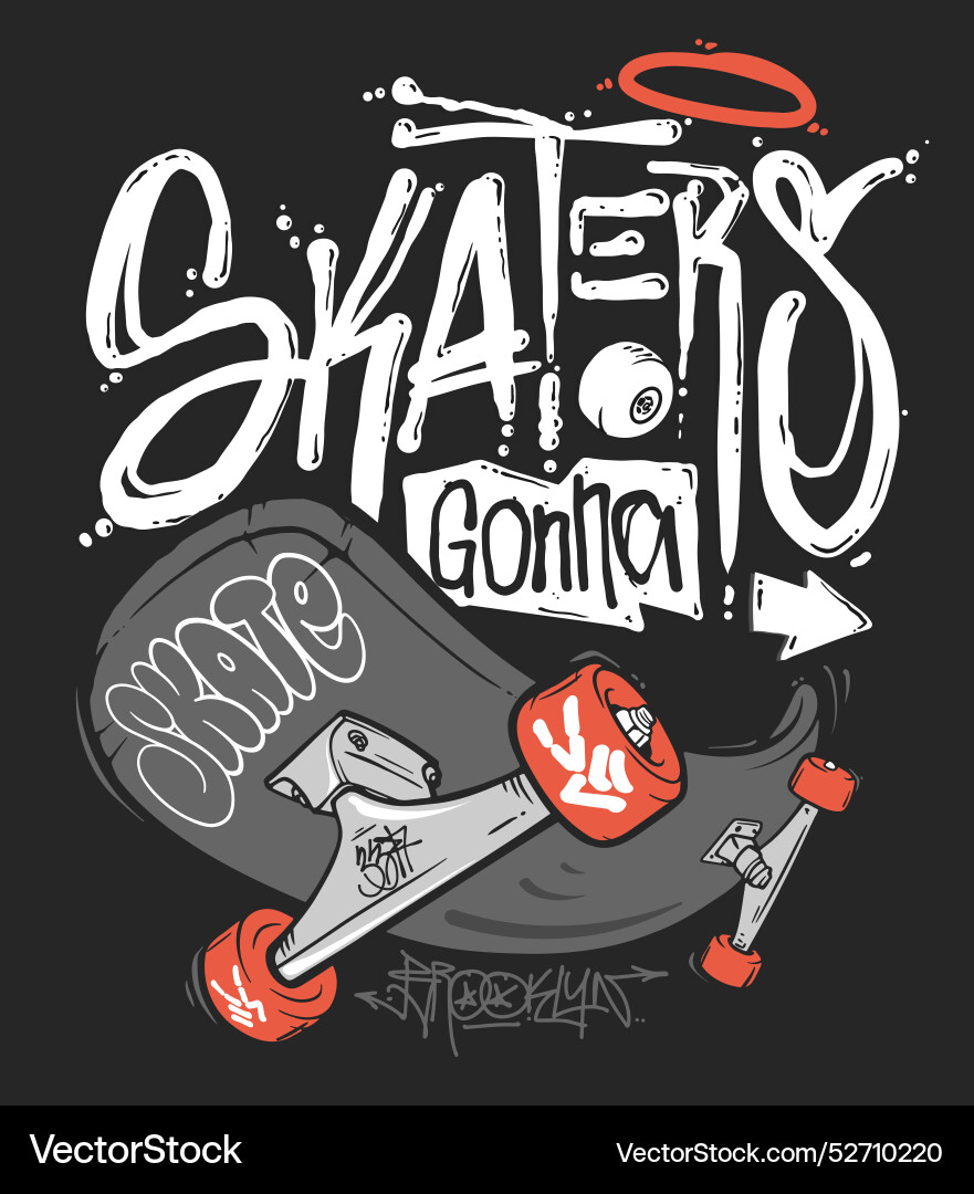Skate board typography t-shirt graphics design Vector Image