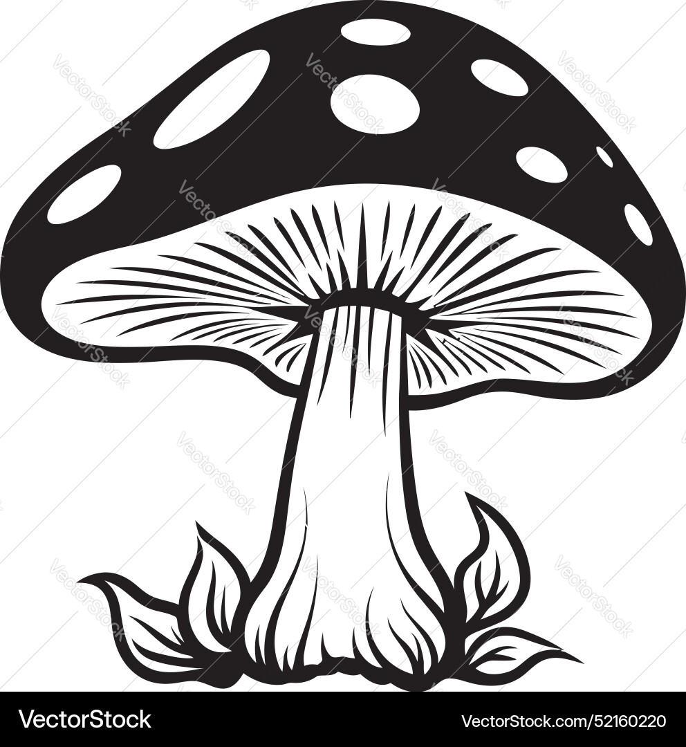 Spore symmetry mushroom logo capsule creativity Vector Image