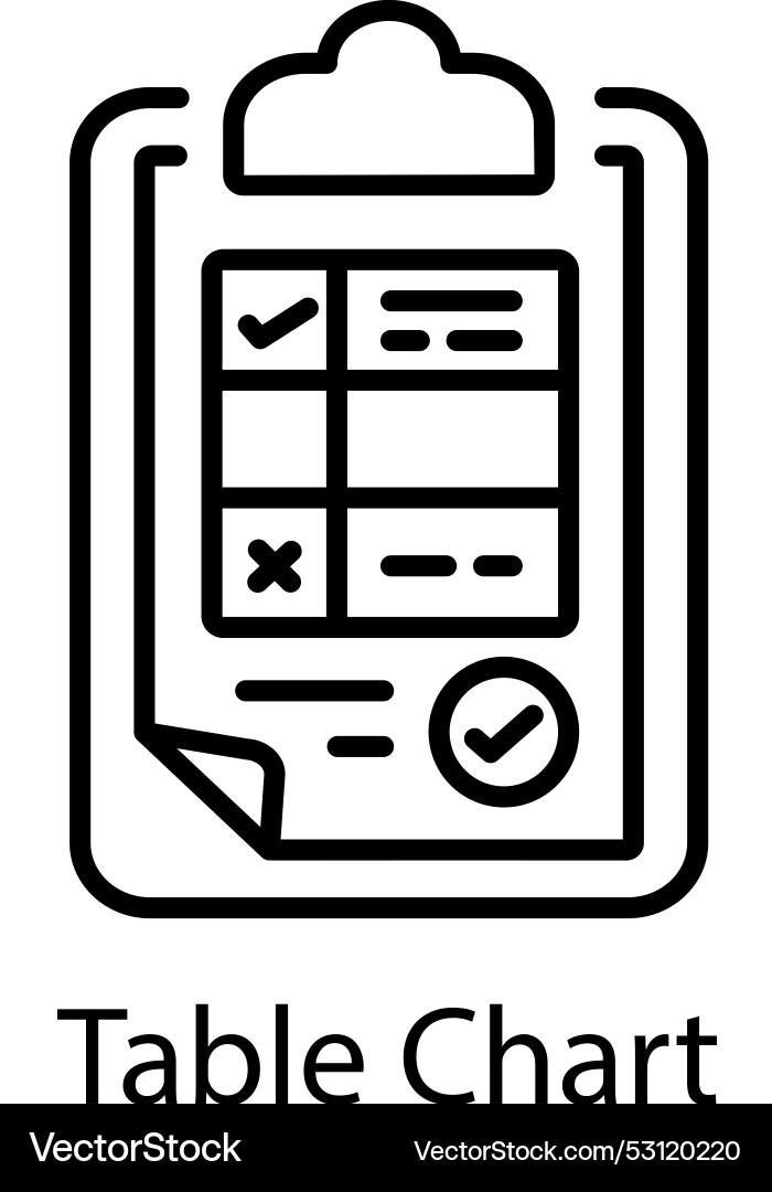 Table chart Royalty Free Vector Image - VectorStock