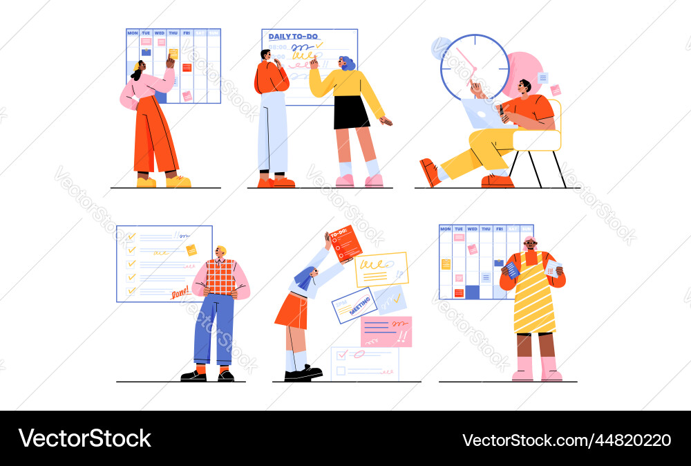 Time management business planning with checklists Vector Image