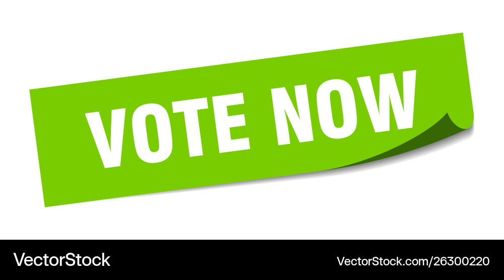 Vote now sticker square isolated sign Royalty Free Vector