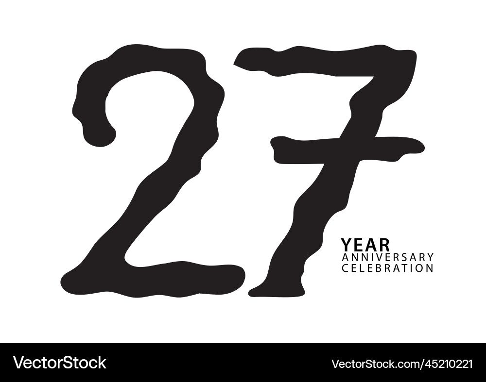 27 year anniversary celebration black color Vector Image