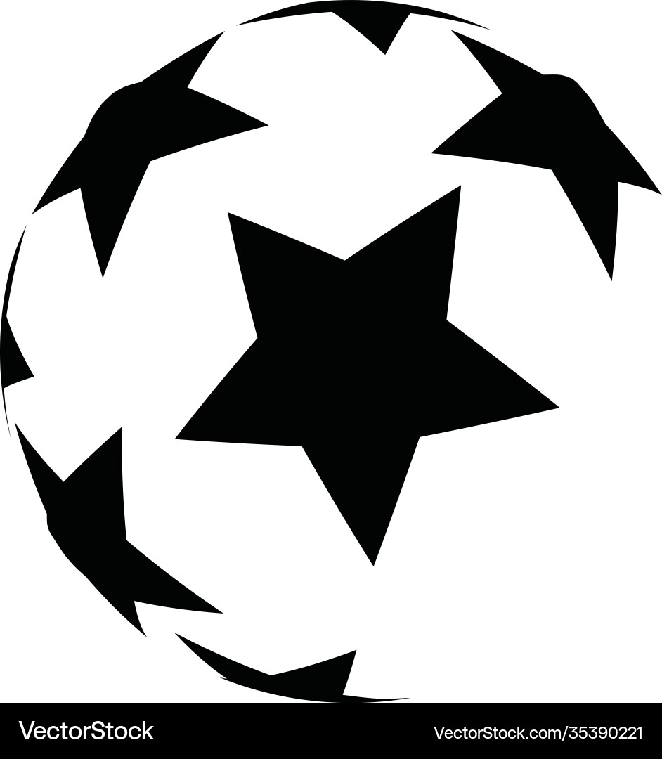 Abstract Soccer Ball with Stars Royalty Free Vector Image