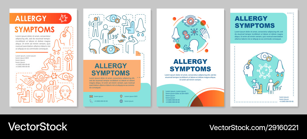 Allergy symptoms brochure template layout Vector Image