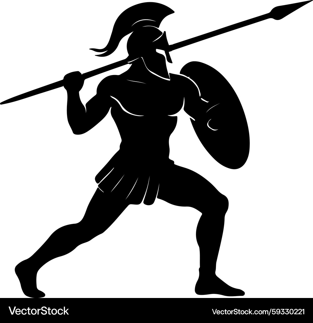 Ancient Greek Warrior Silhouette – Royalty-Free Vector | VectorStock