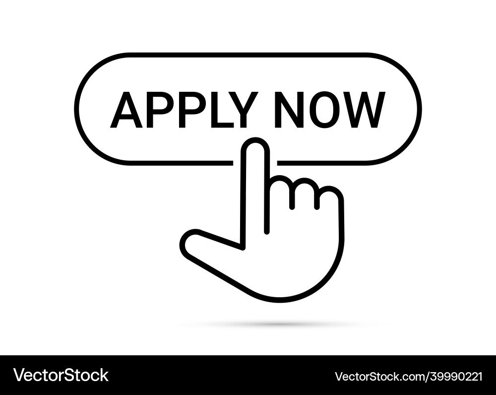 Apply now job submit button line icon Royalty Free Vector