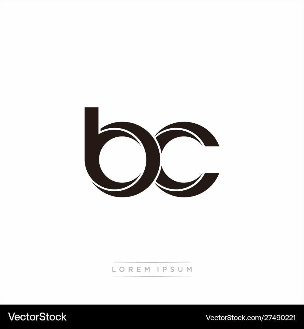Bc initial letter split lowercase modern monogram Vector Image