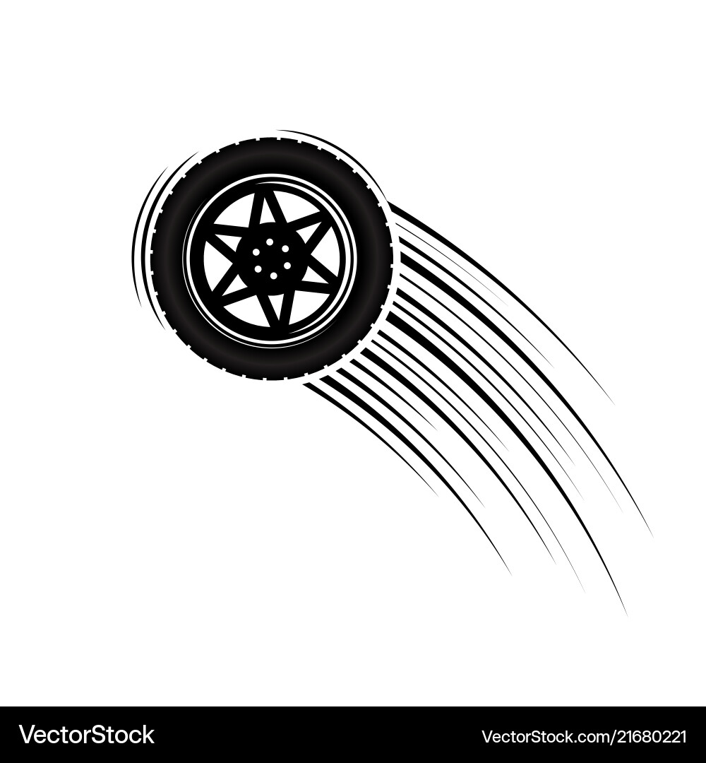 Car wheel rotation move Royalty Free Vector Image