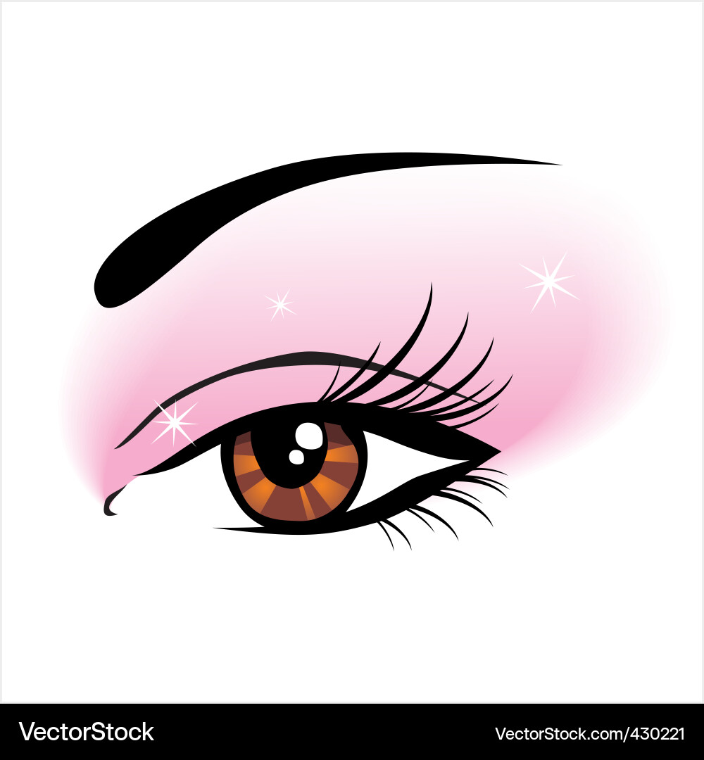 Close-Up Eye Makeup (430221) – Royalty-Free Vector | VectorStock
