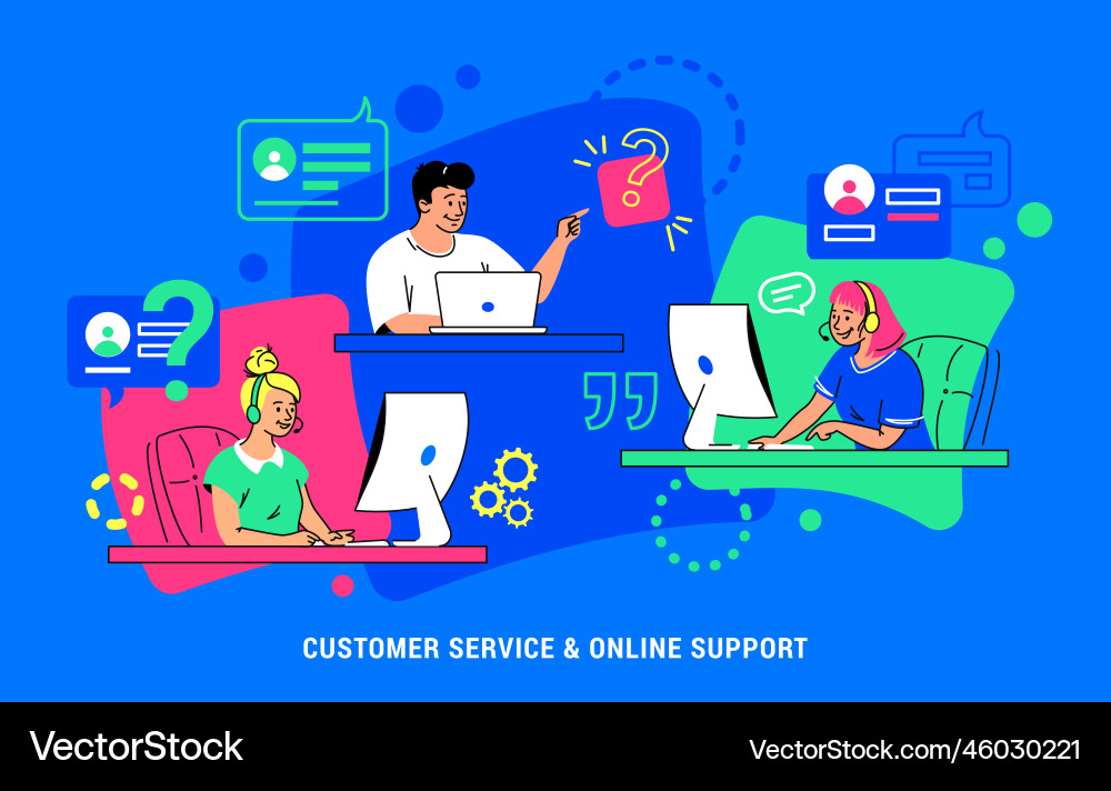 Consulting and live assistant of professional Vector Image