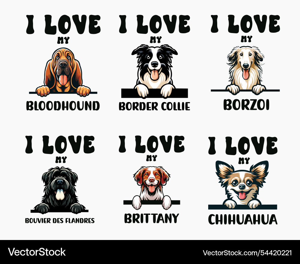 Custom dog breed svg designs Royalty Free Vector Image