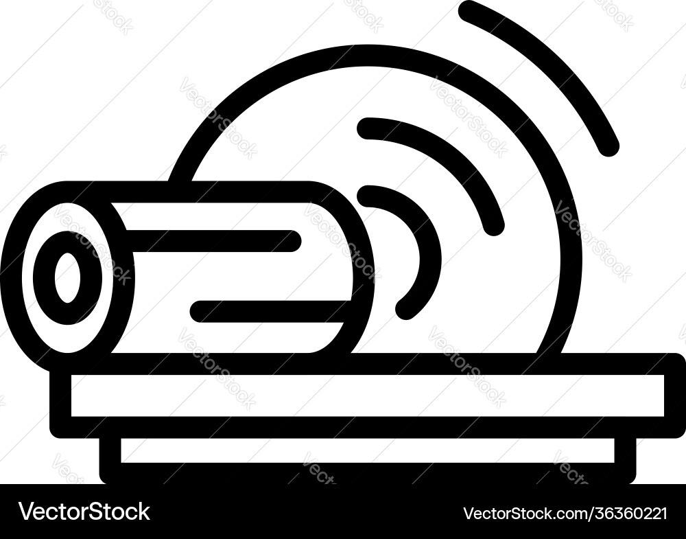 Cutting wood machine icon outline style Royalty Free Vector