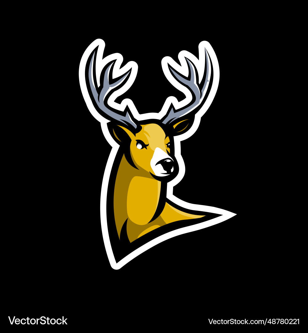 Elegant Stag Mascot Logo Royalty Free Vector Image