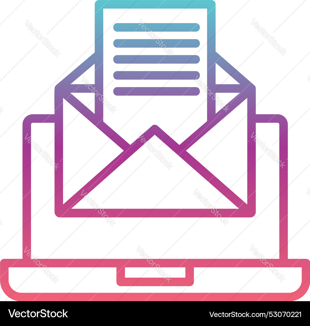 Email markiting line gradient design Royalty Free Vector