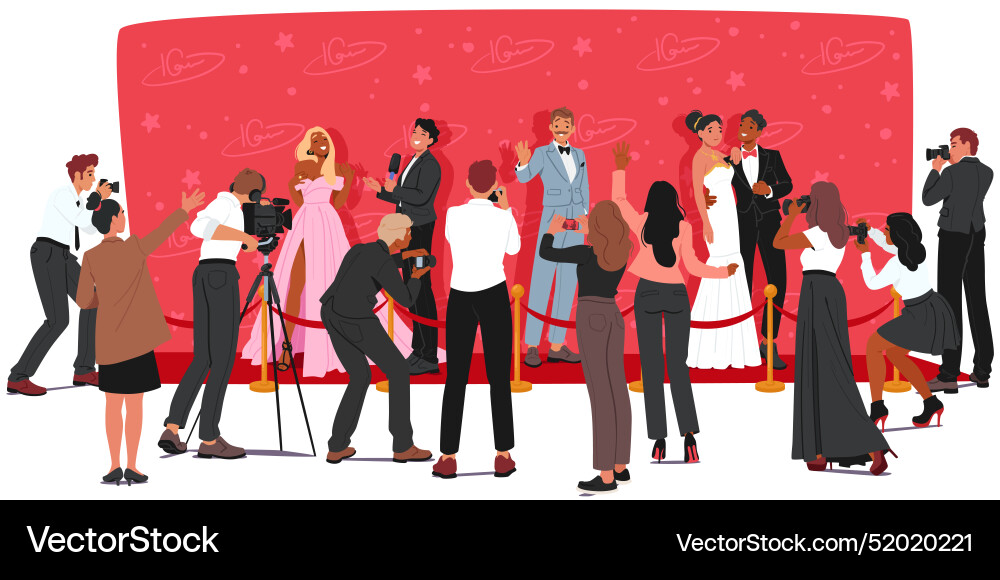 Glamorous red carpet event featuring celebrities Vector Image