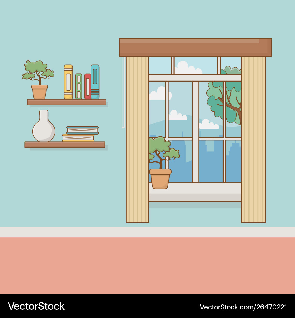 Home window and landscape design Royalty Free Vector Image
