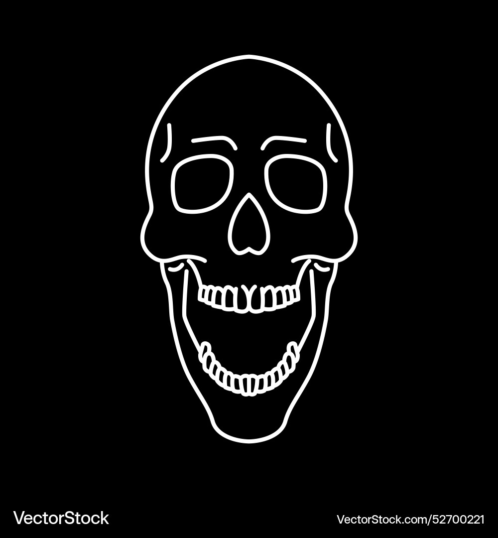 Human head anatomy horror skull 5 monoline Vector Image