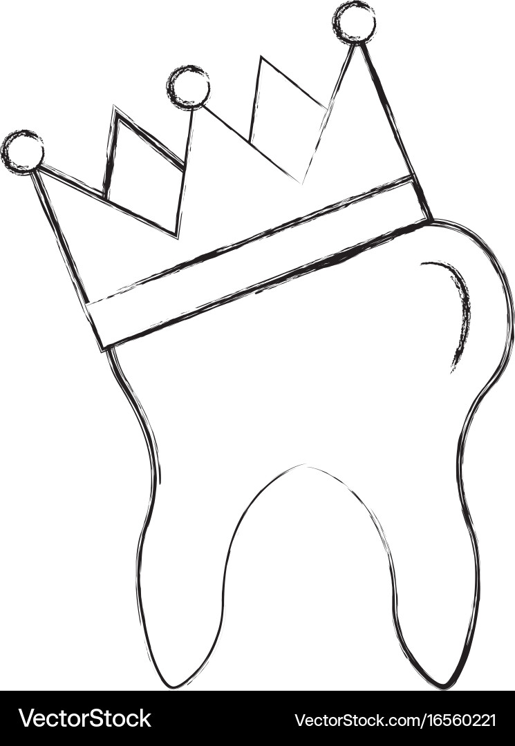 Human tooth with crown Royalty Free Vector Image