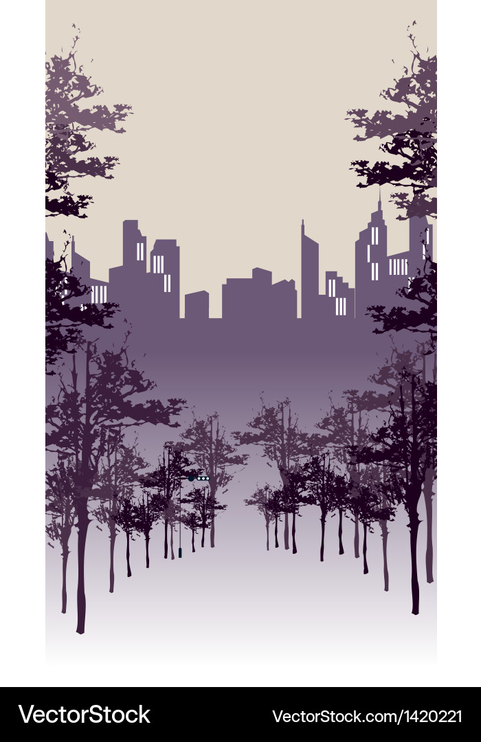 Park cityscape view Royalty Free Vector Image - VectorStock