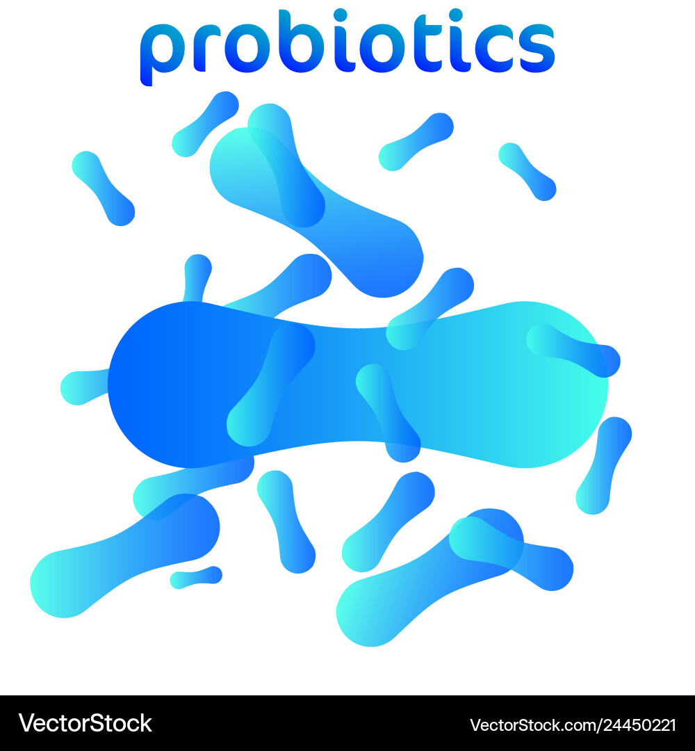 Probiotics bacteria logo Royalty Free Vector Image