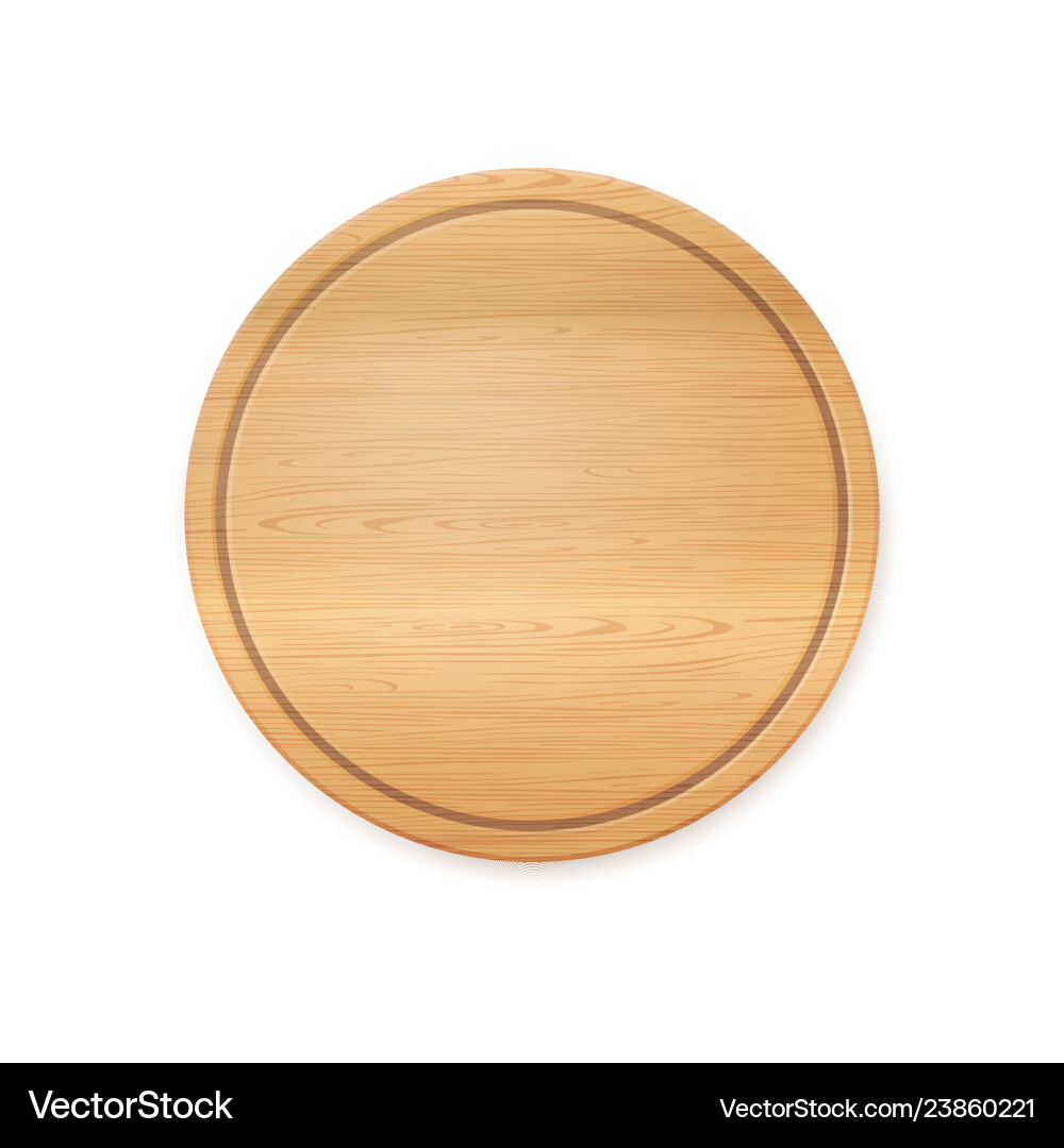Round Wooden Cutting Board Royalty Free Vector Image
