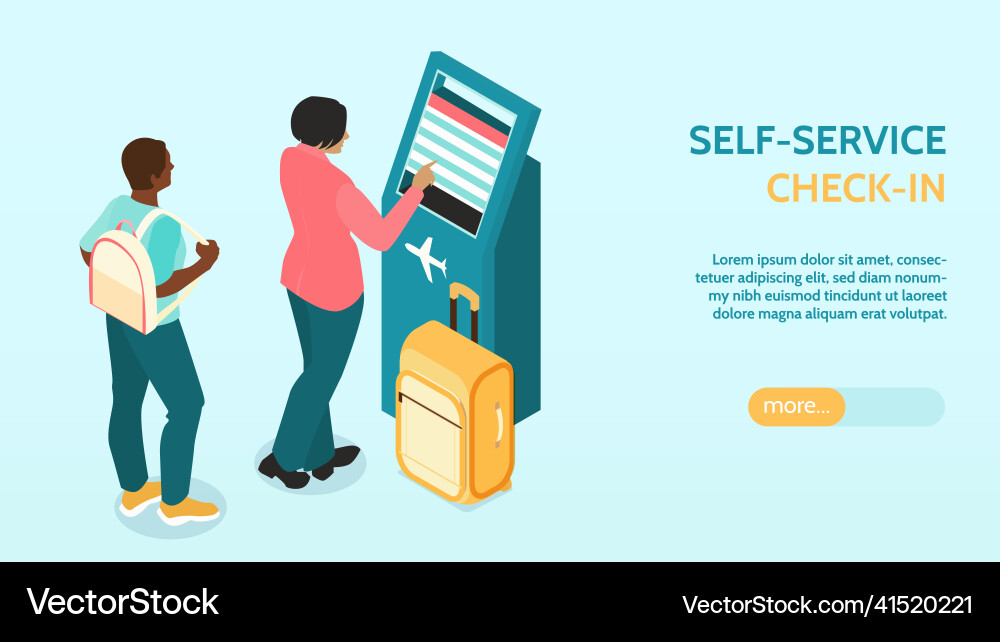 Self Service Kiosk Banner Royalty Free Vector Image
