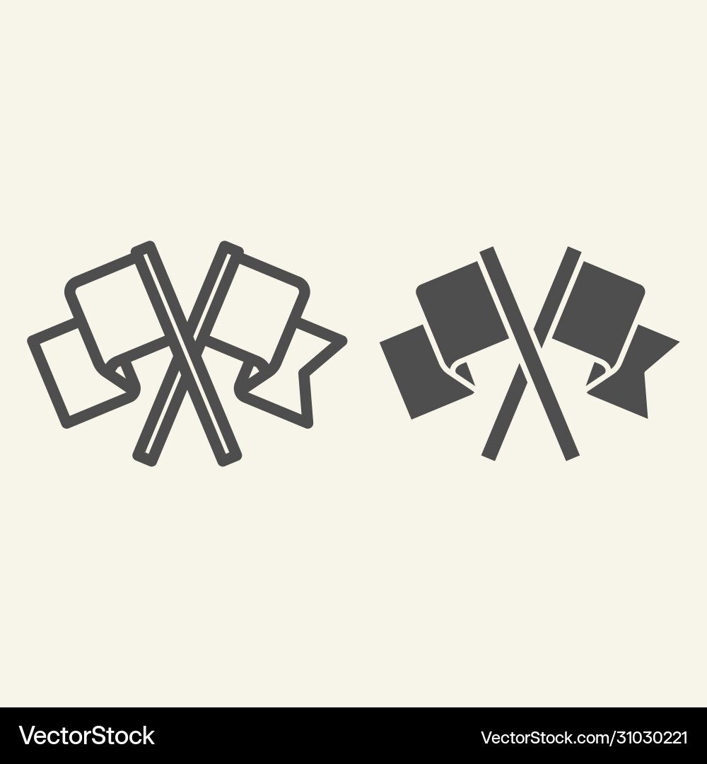 Two Crossed Flags Icon Royalty Free Vector Image