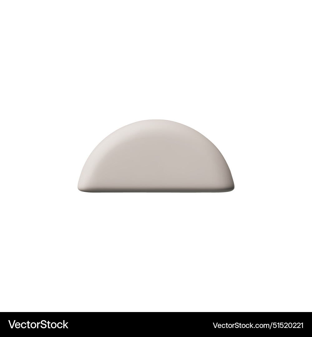 White hemisphere 3d model icon geometric Vector Image