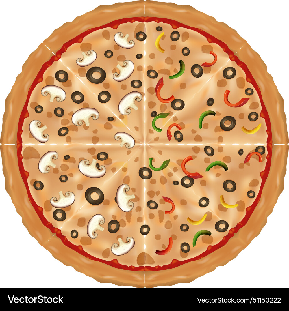 A fully topped pizza Royalty Free Vector Image