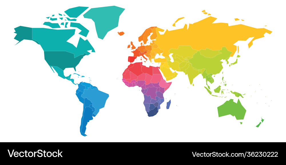 Colorful world map Royalty Free Vector Image - VectorStock