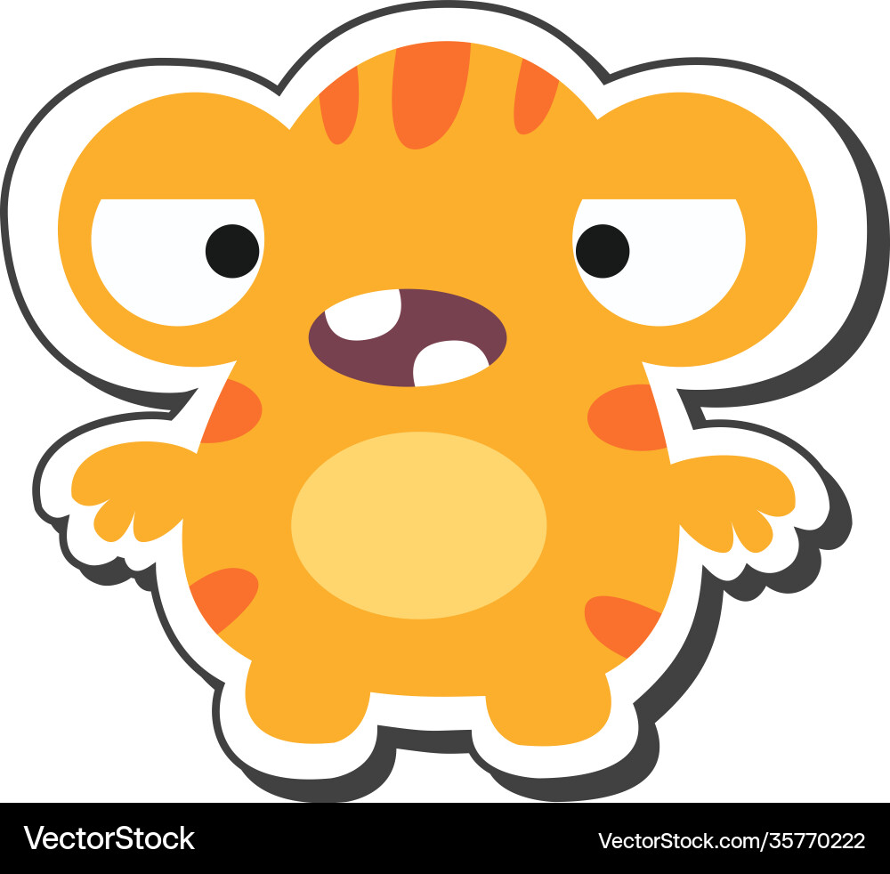 Cute Yellow Cartoon Monster Royalty Free Vector Image