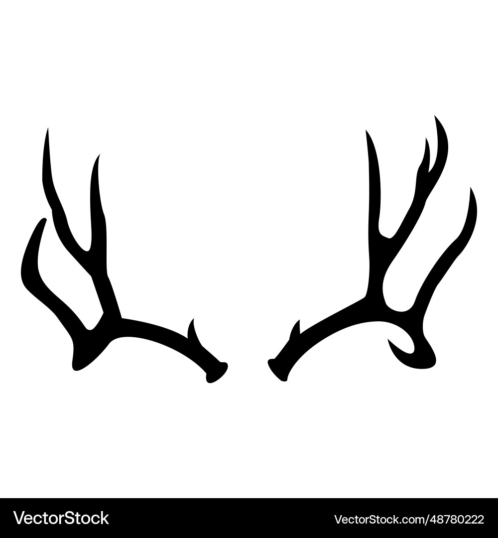 Deer whitetail antler silhouette Royalty Free Vector Image