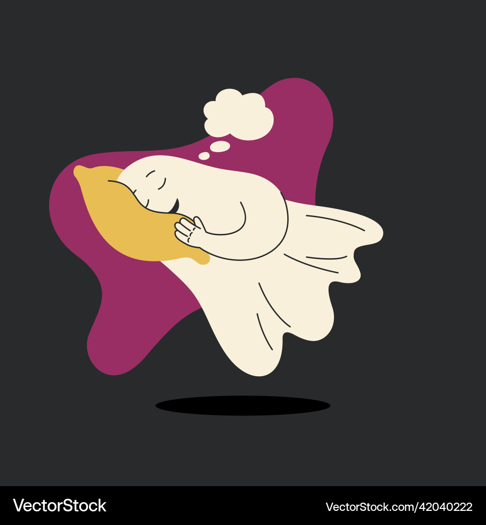 Funny cartoon poltergeist cute ghost floating Vector Image