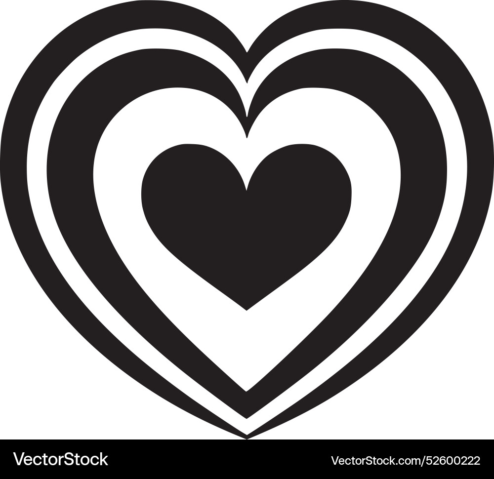 Heart - black and white Royalty Free Vector Image