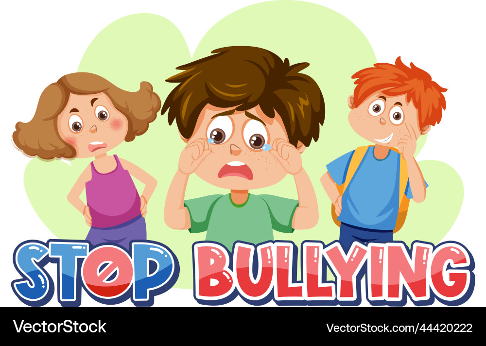 Kids teasing and bullying boy Royalty Free Vector Image
