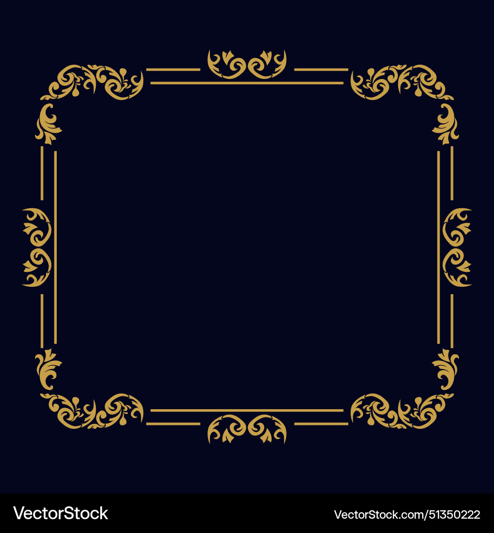Luxury golden floral pattern border design art Vector Image
