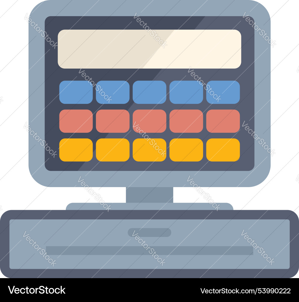 Modern Cash Register with Display Royalty Free Vector Image