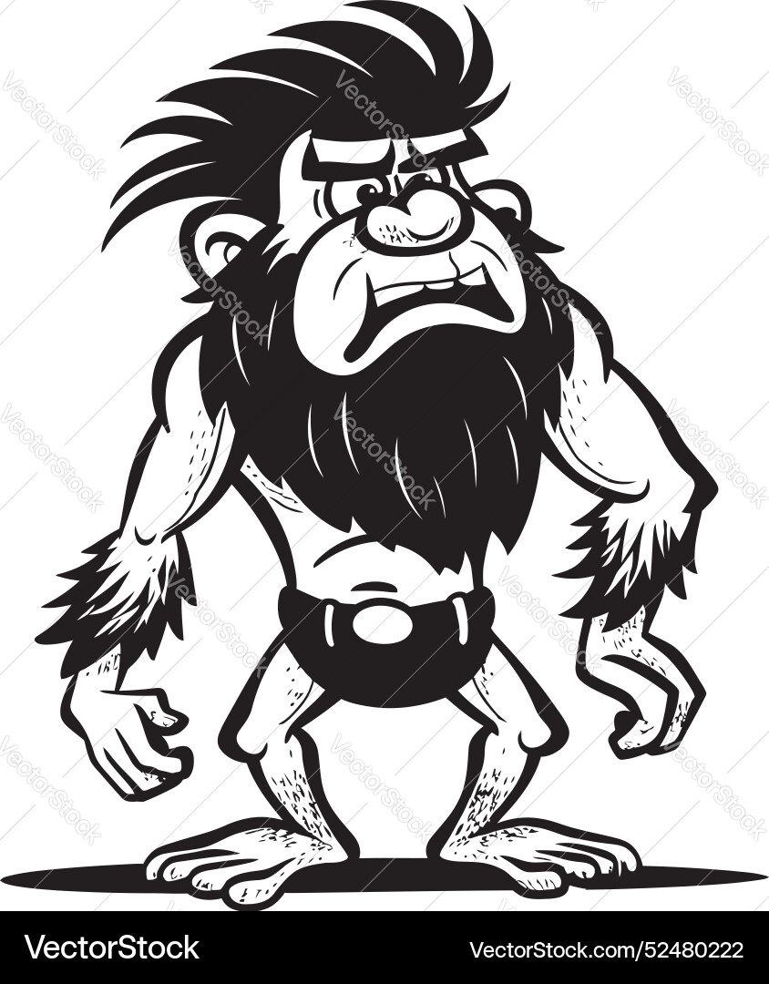 Neanderthal ned dynamic caveman logo grunt gary Vector Image