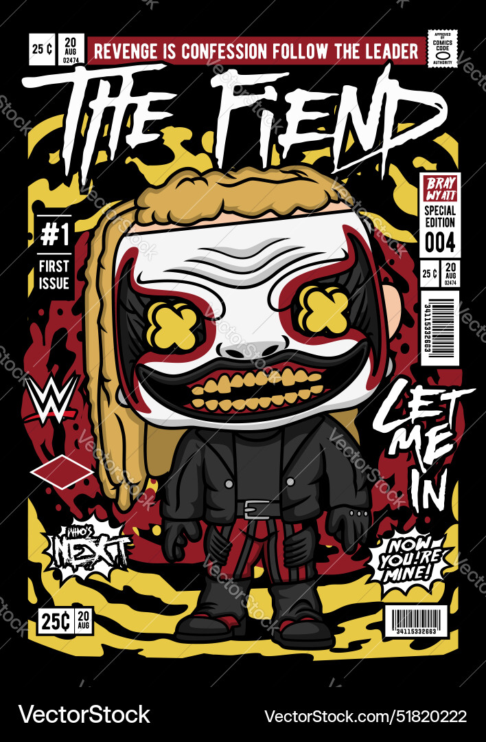 Pop art the fiend wwe Royalty Free Vector Image