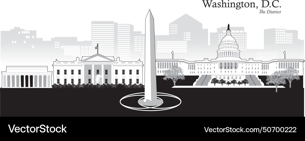 Washington dc skyline Royalty Free Vector Image