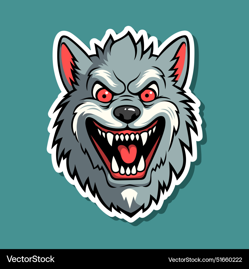 Werewolf face t-shirt print Royalty Free Vector Image