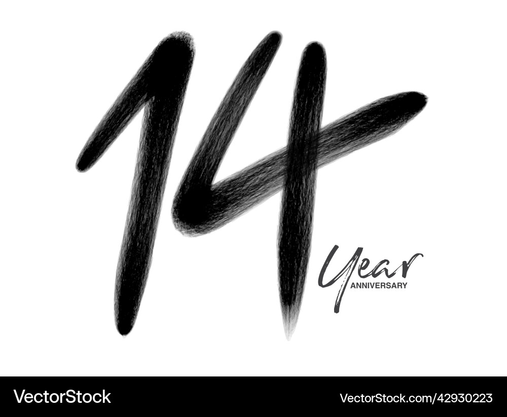 14 years anniversary celebration template Vector Image