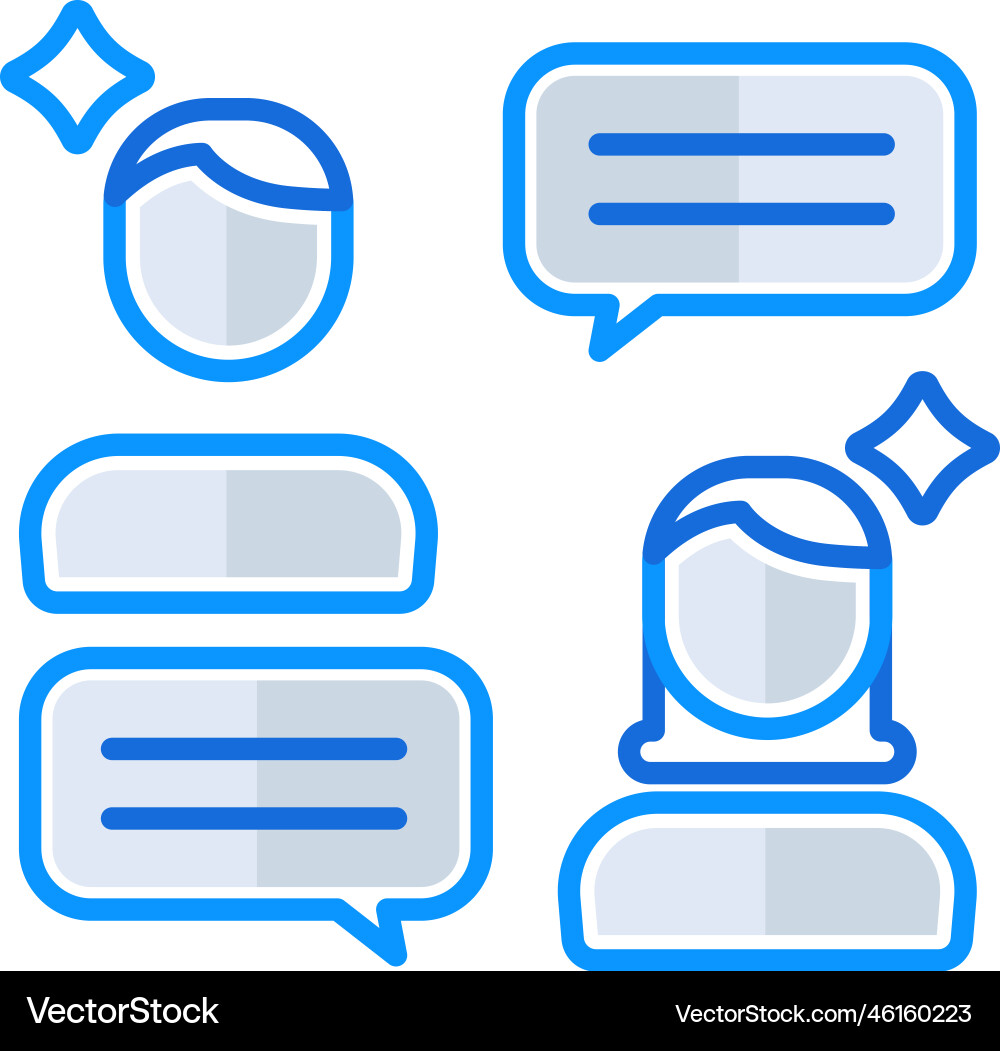 Kommunikation Geschäftsleute Ikone mit blau Vektorbild