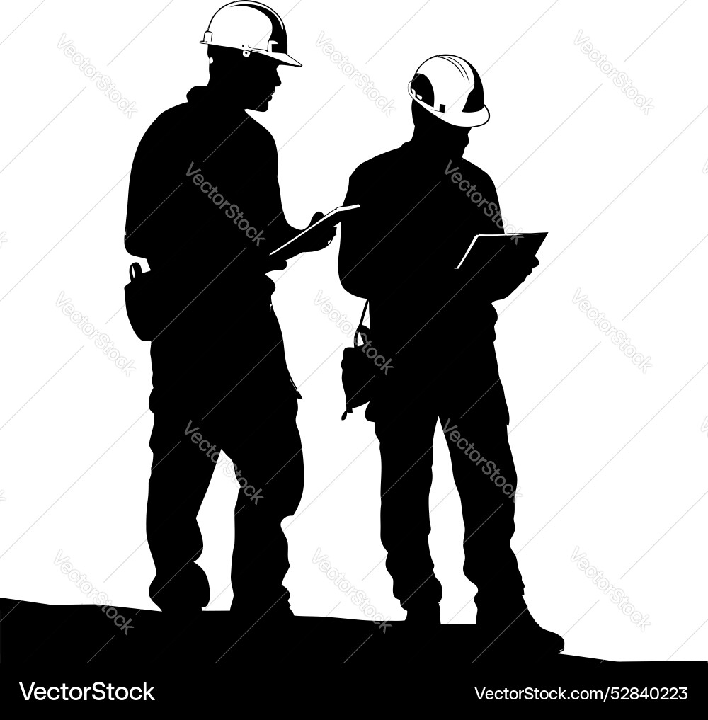 Creative collaboration paper holding engineers Vector Image