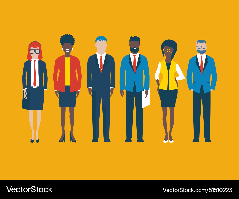 Diverse group business professionals standing Vector Image