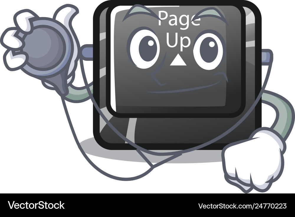 Doctor Button Seite nach oben Form in Cartoon Vektorbild