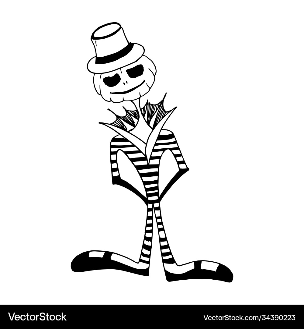 Halloween character funny monster with a pumpkin Vector Image