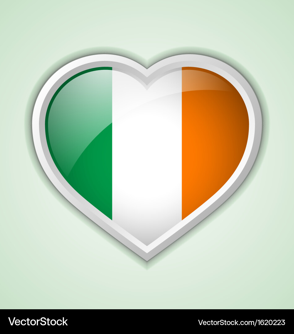 Irish heart icon Royalty Free Vector Image - VectorStock