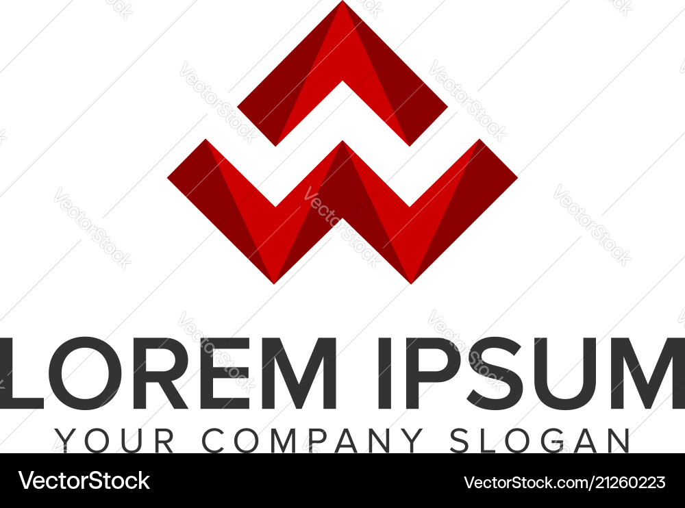 Letter w 3d logo Royalty Free Vector Image - VectorStock