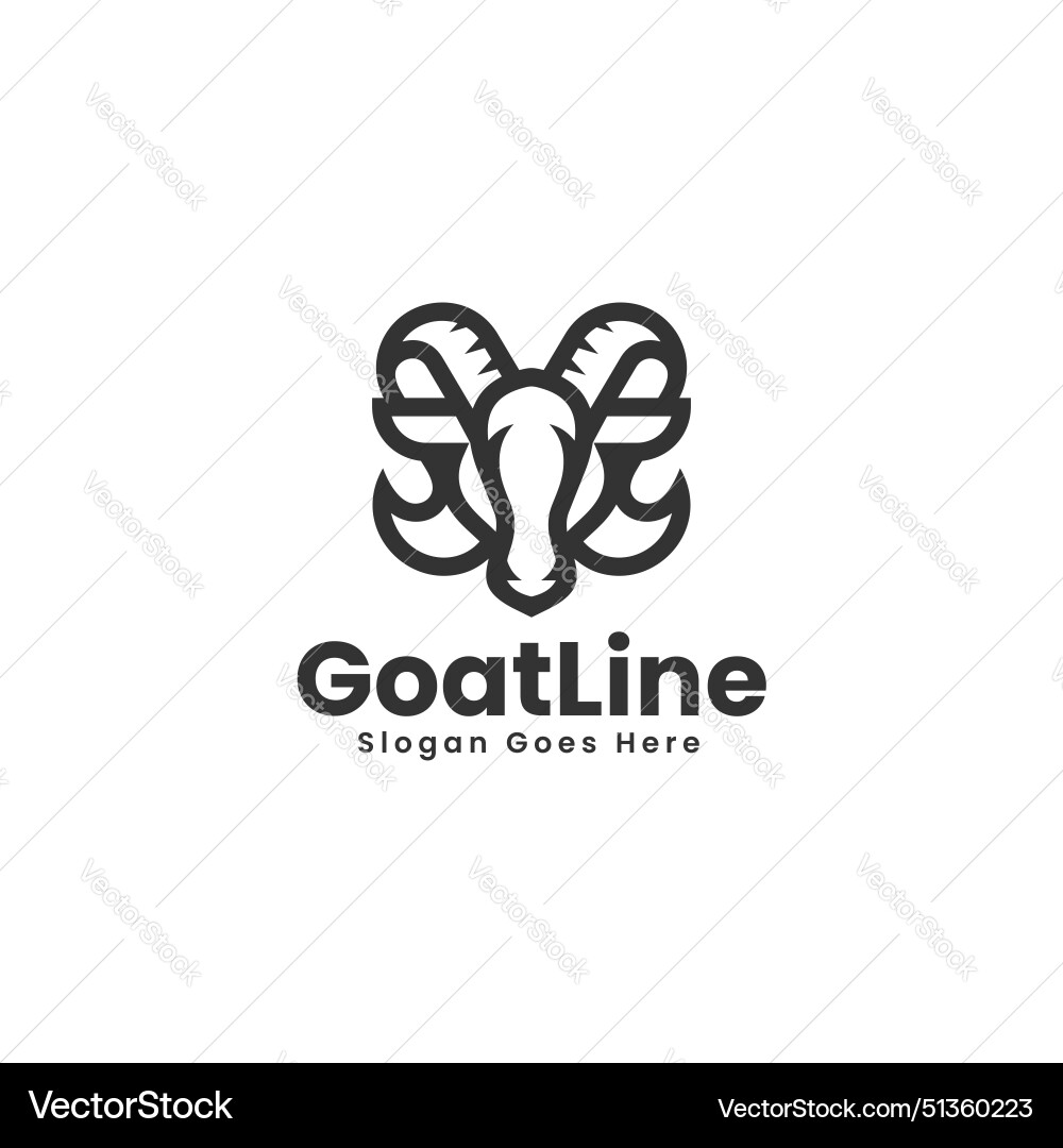 Logo goat line art style Royalty Free Vector Image